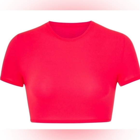 SKIMS | Tops | Skims Fits Everybody Super Cropped Tshirt Ultra Pink ...